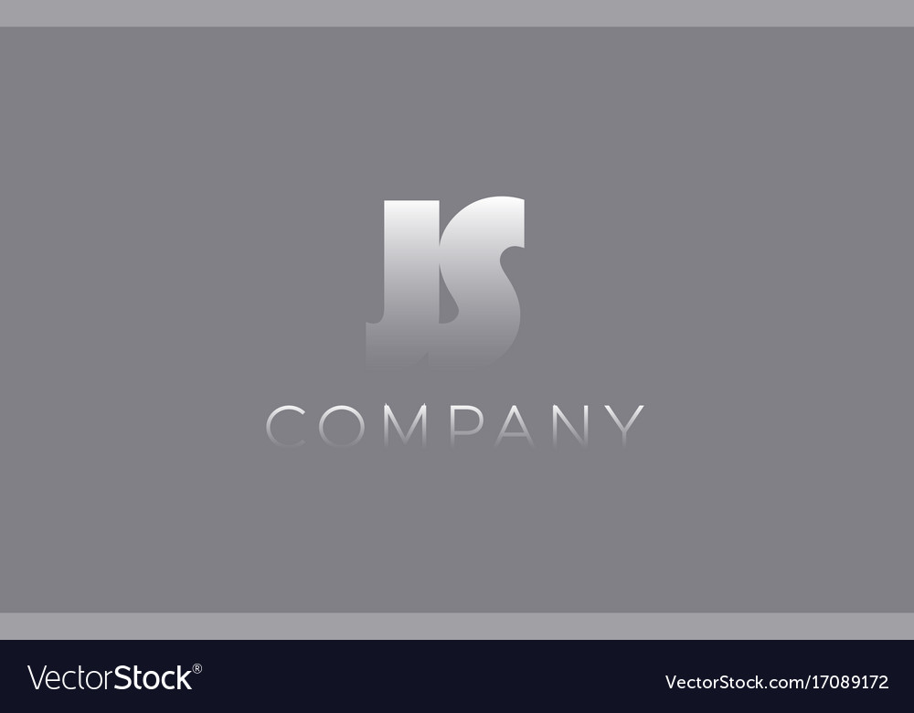 Js j s pastel blue letter combination logo icon Vector Image