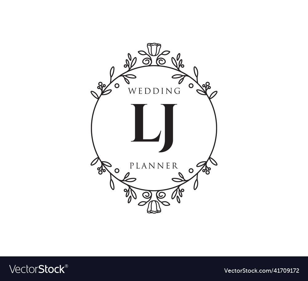 Lj initials letter wedding monogram logos Vector Image