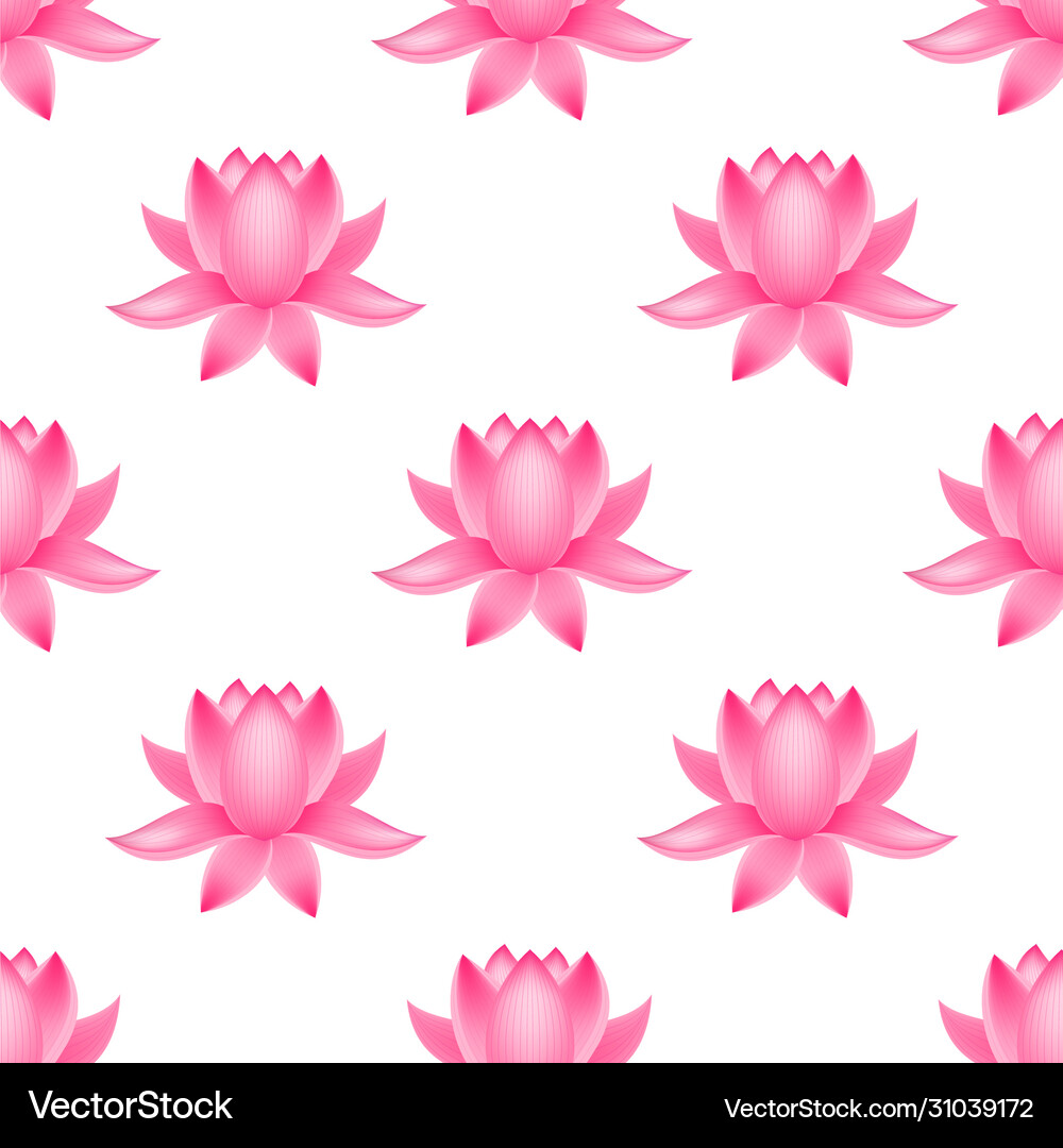 Lotus floral seamless pattern beautiful pink Vector Image