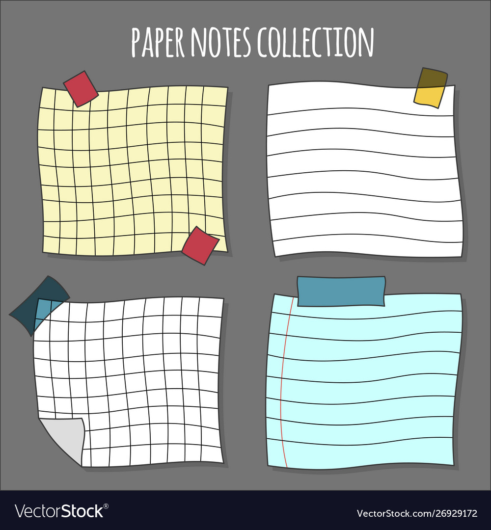 Note paper or sticky set Royalty Free Vector Image