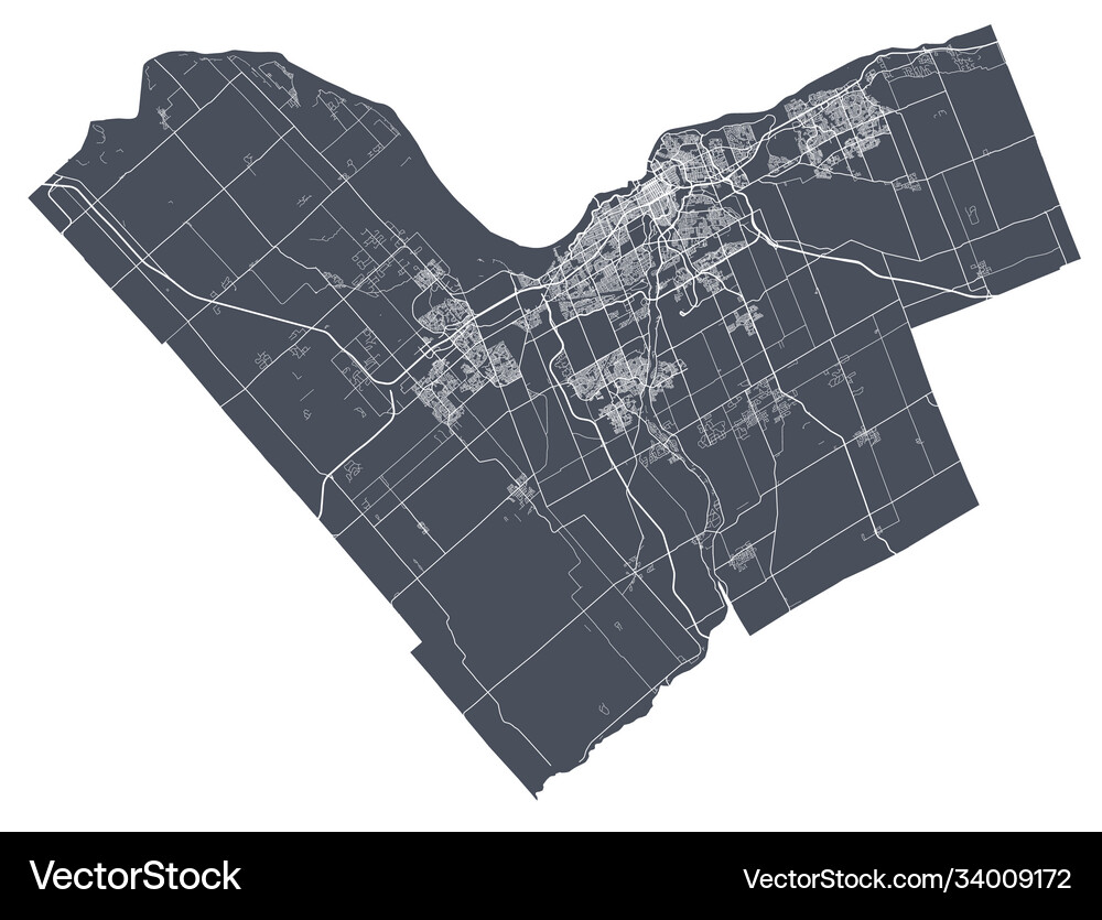 Ottawa map detailed city poster Royalty Free Vector Image