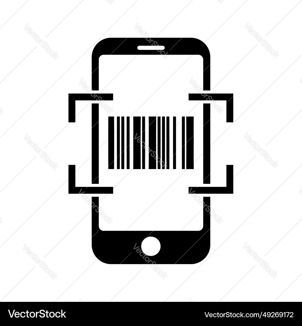 Phone icon telephone icon symbol with barcode for Vector Image
