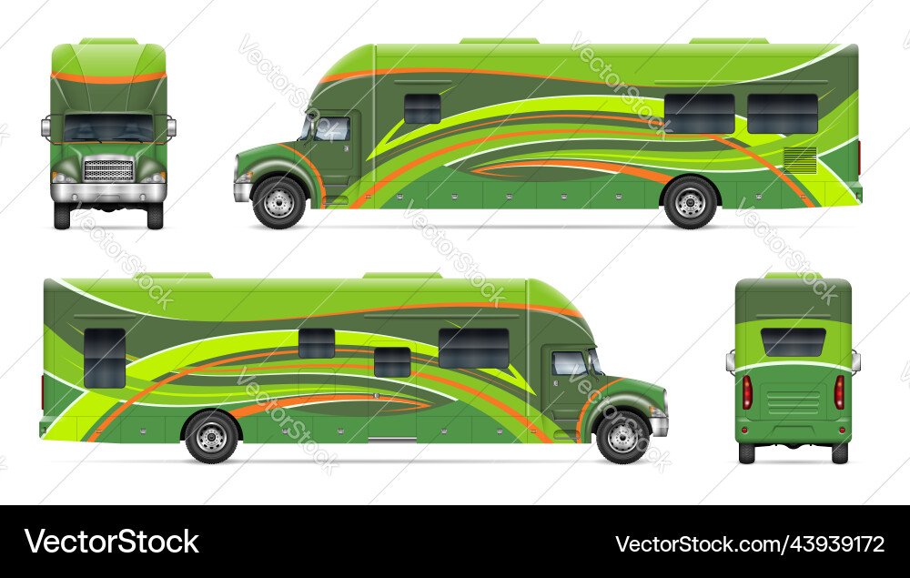 Rv template vehicle branding mock up Royalty Free Vector