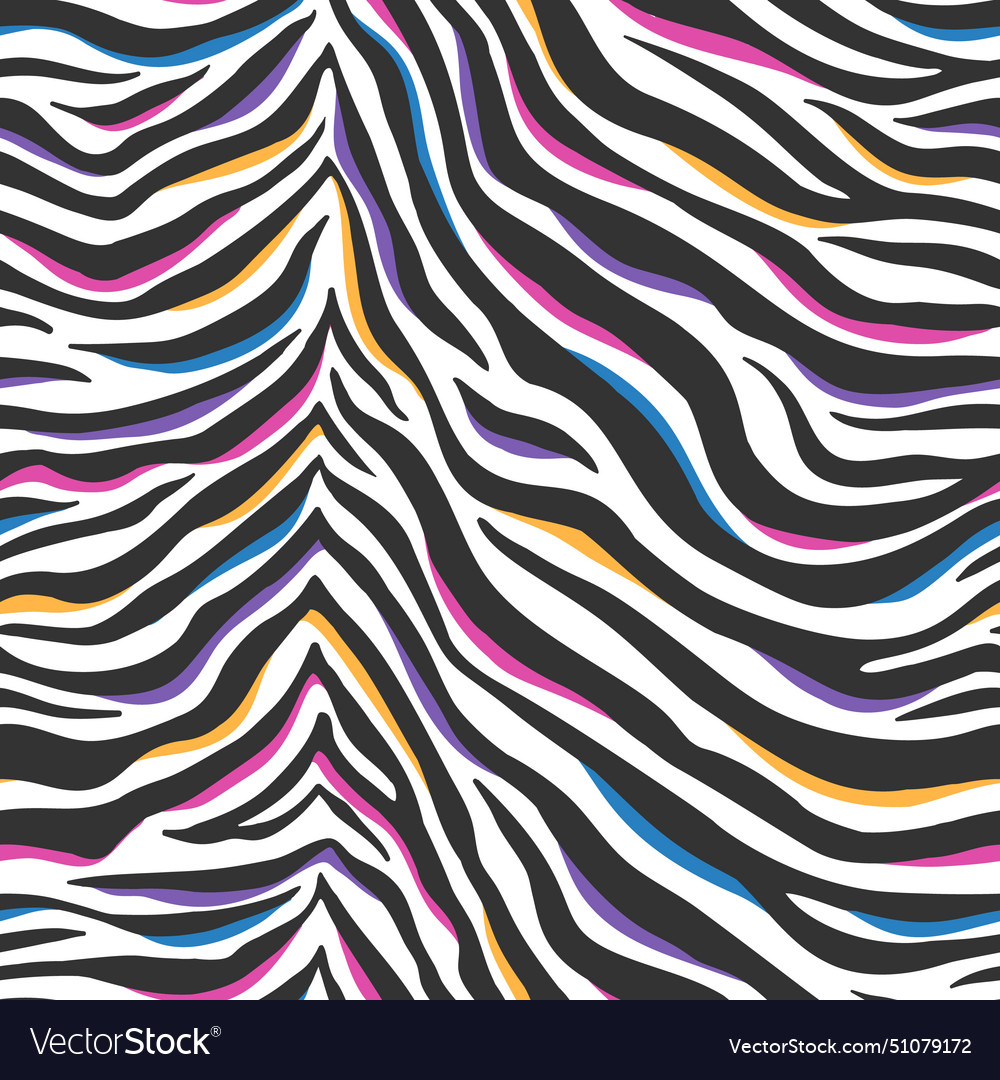 Seamless abstract pattern featuring a zebra Vector Image