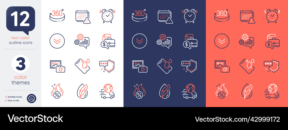 Set of accounting report shield and notification Vector Image