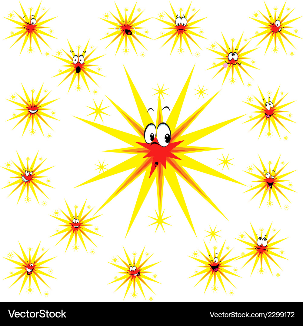 Spark cartoon with many expressions isolated Vector Image