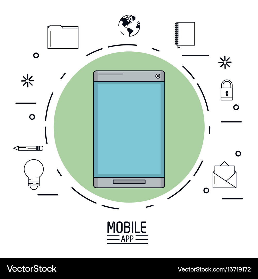 White background poster mobile app Royalty Free Vector Image