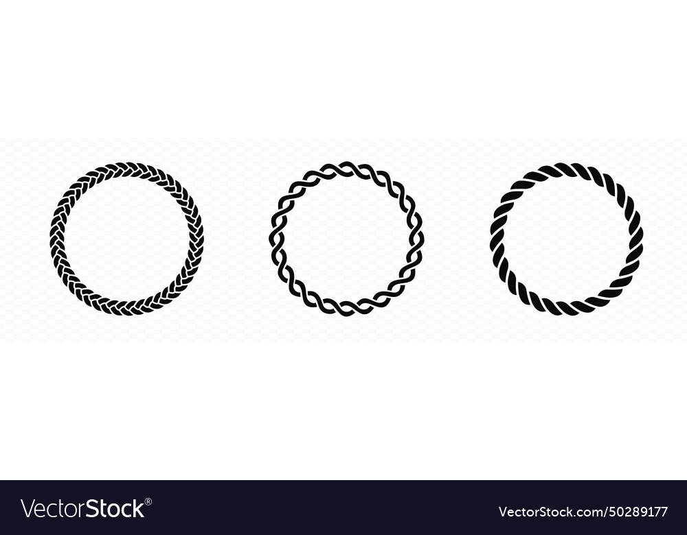 Braid circle frame round braided ring Royalty Free Vector