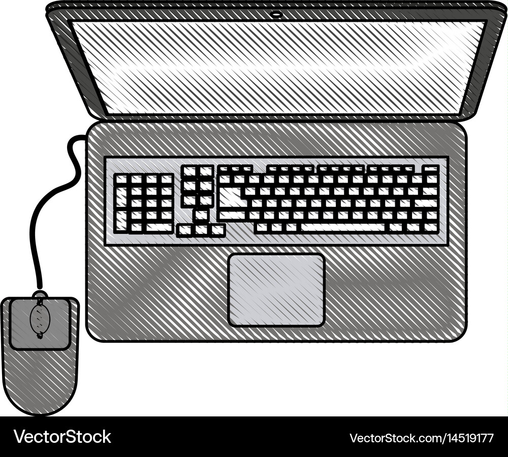 Color blurred stripe of top view laptop computer Vector Image