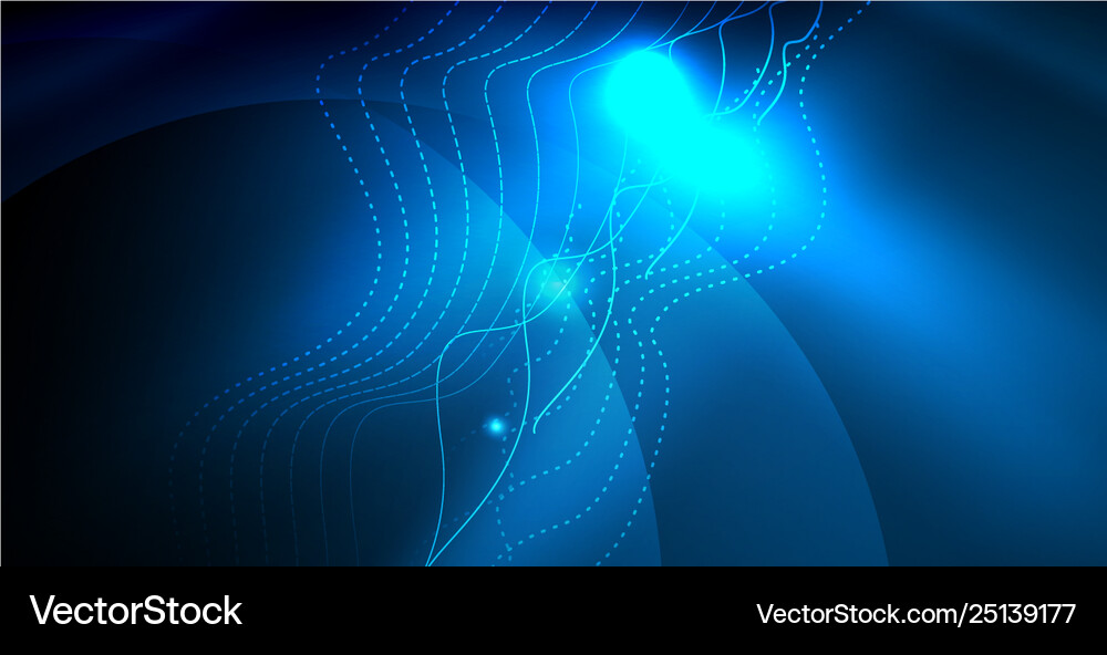 Color neon lights with waves abstract background Vector Image