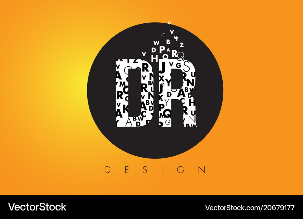 Dr d r logo made small letters with black Vector Image