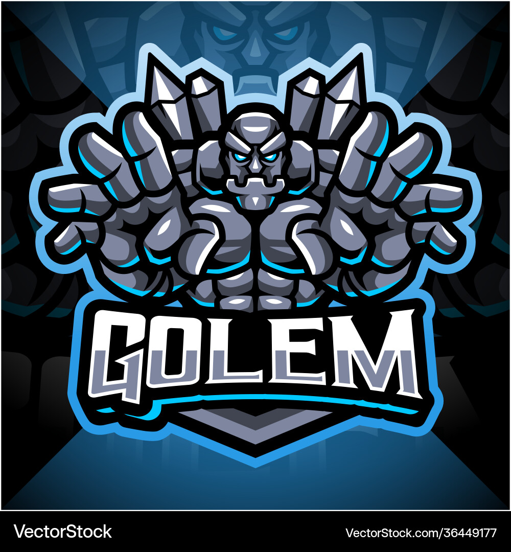 Golems esport mascot logo design Royalty Free Vector Image