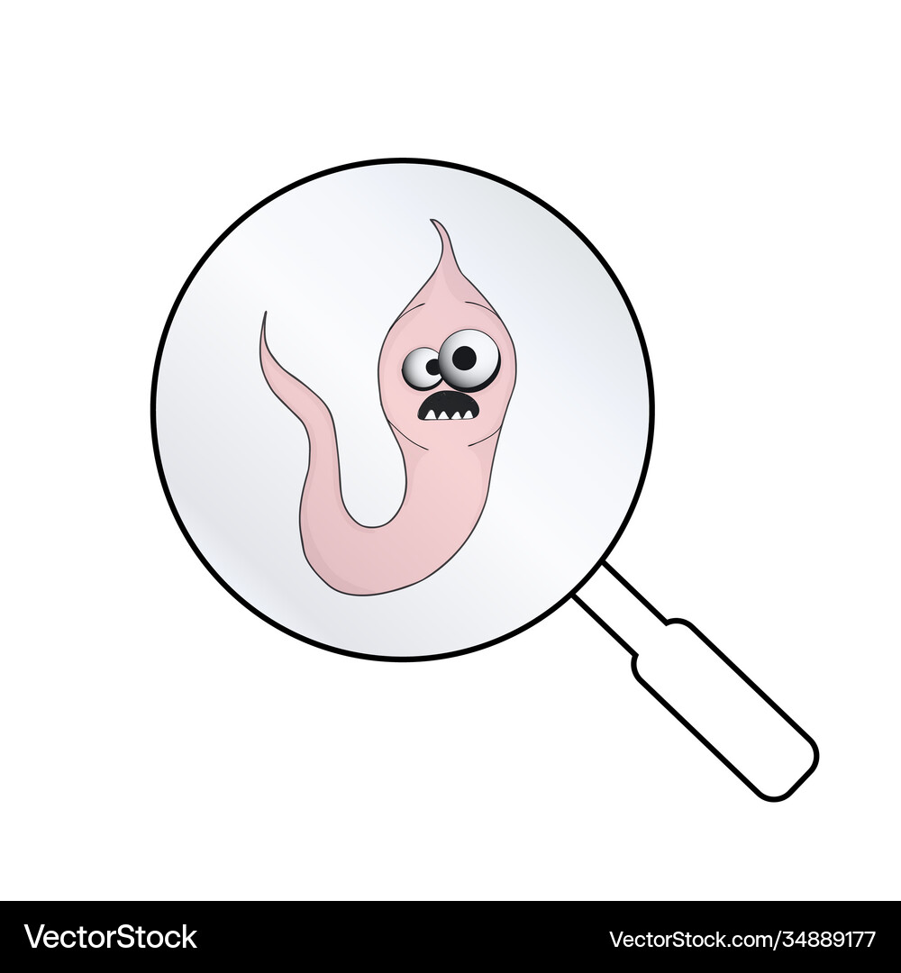 Helminths roundworms intestinal parasites warning Vector Image