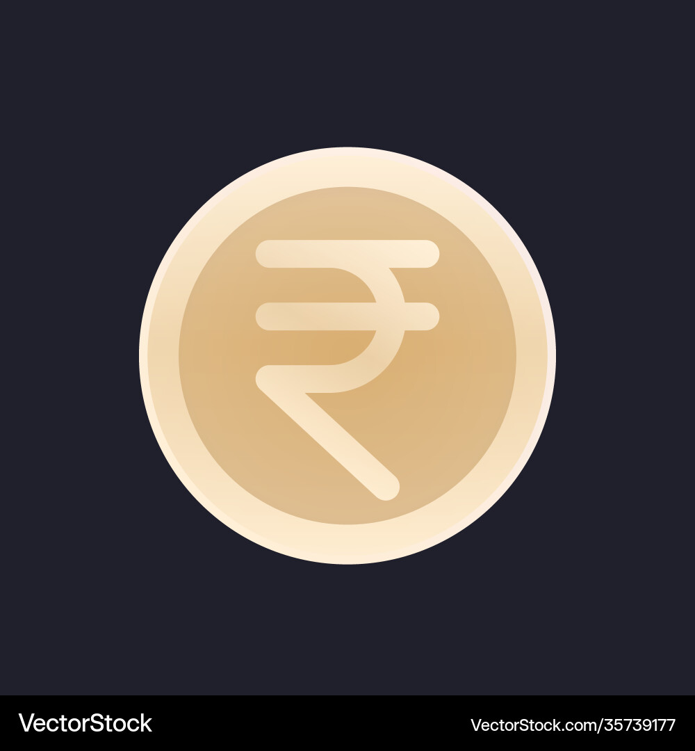 Indian rupee coin icon Royalty Free Vector Image