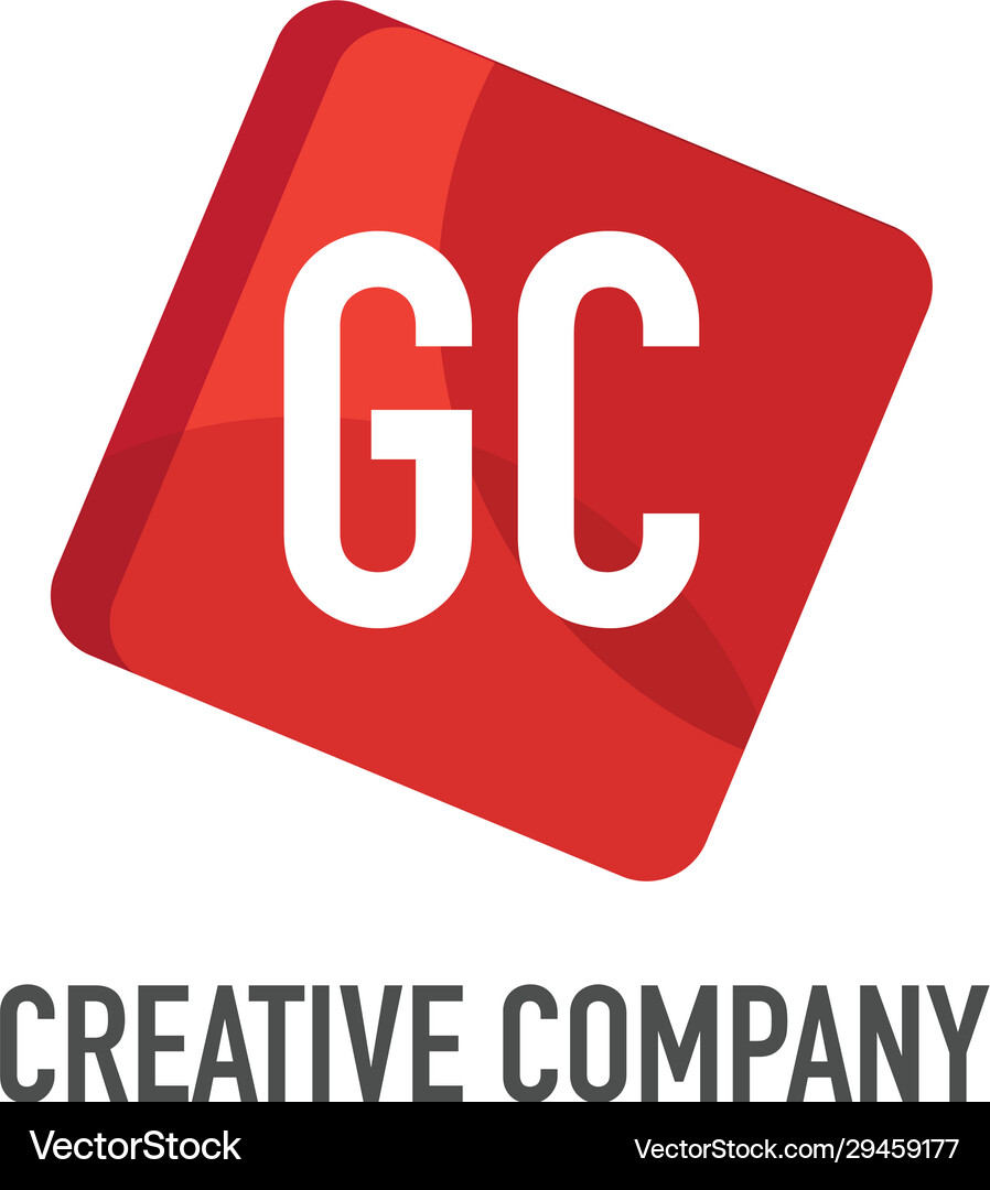 Initial letter gc logo template design Royalty Free Vector