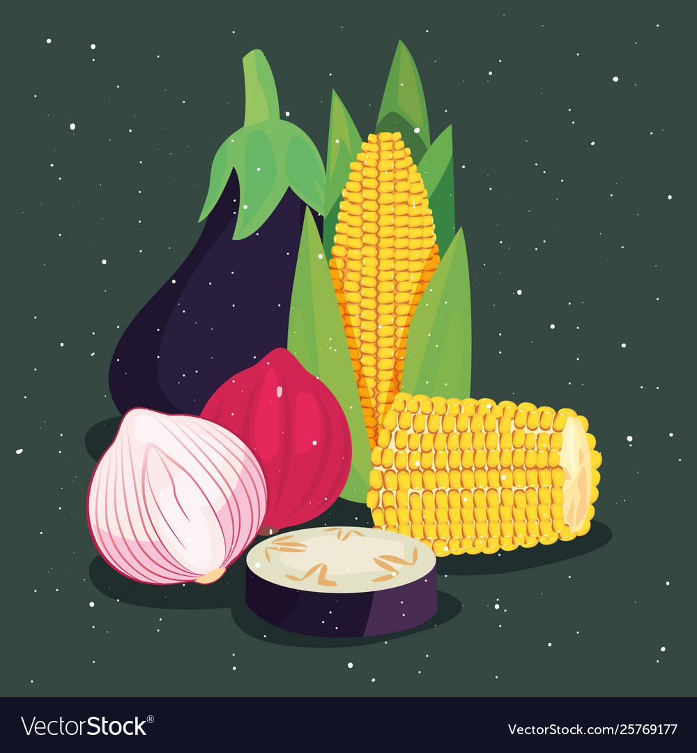 Nutrition fresh fruit and vegetables Royalty Free Vector
