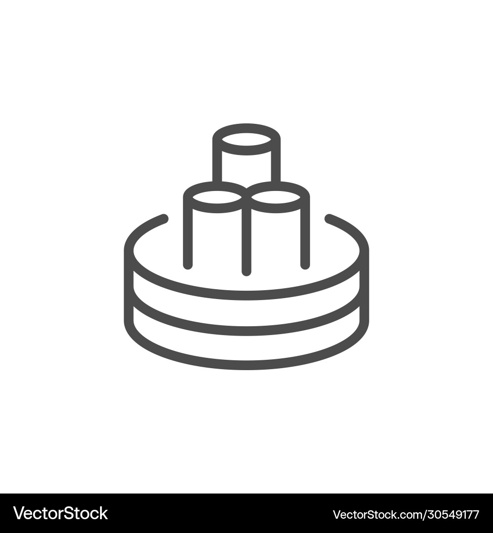Optical fiber line outline icon Royalty Free Vector Image