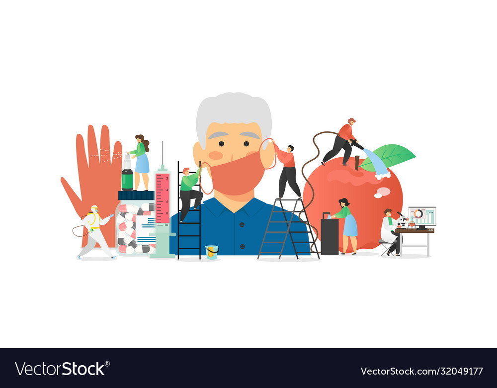 Personal and food hygiene coronavirus prevention Vector Image