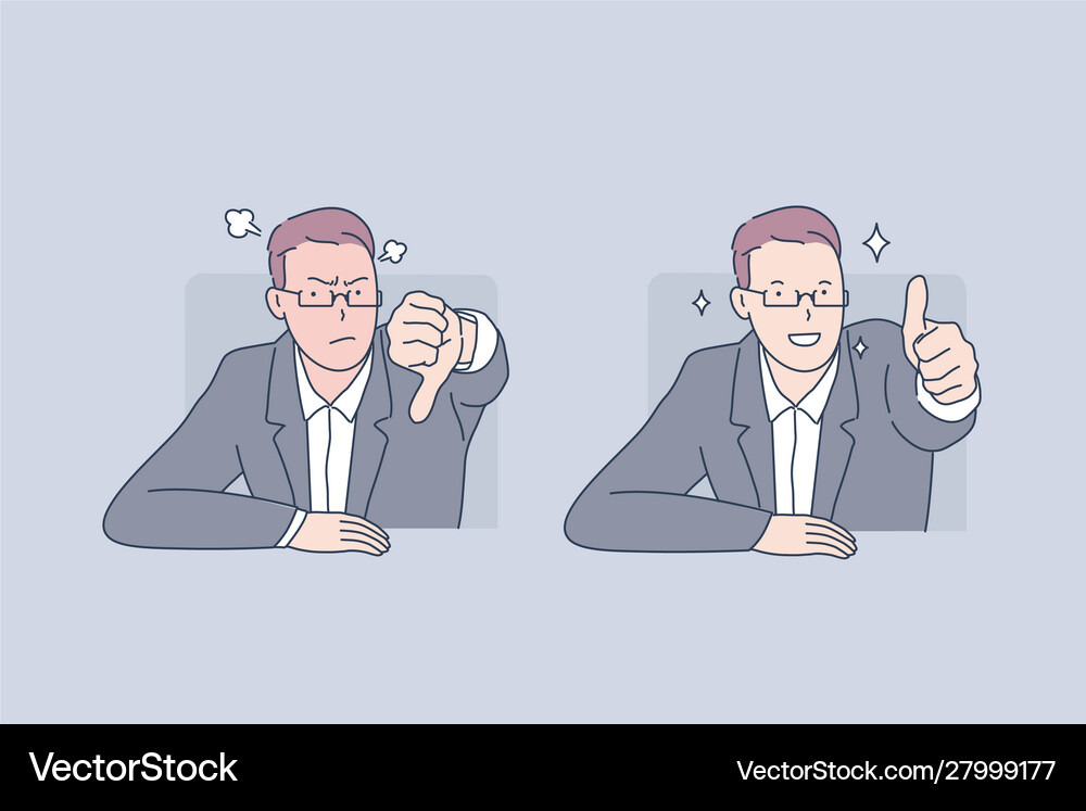 Positive and negative emotion failure success Vector Image