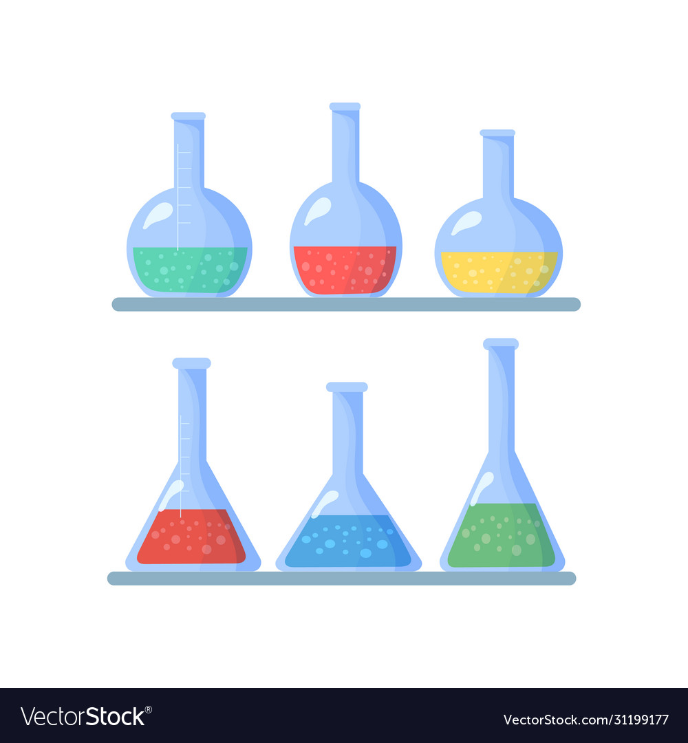 Set flasks Royalty Free Vector Image - VectorStock