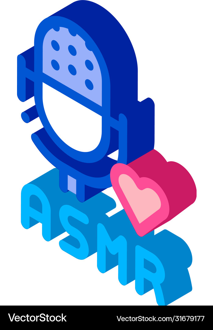Sound in microphone asmr isometric icon Royalty Free Vector