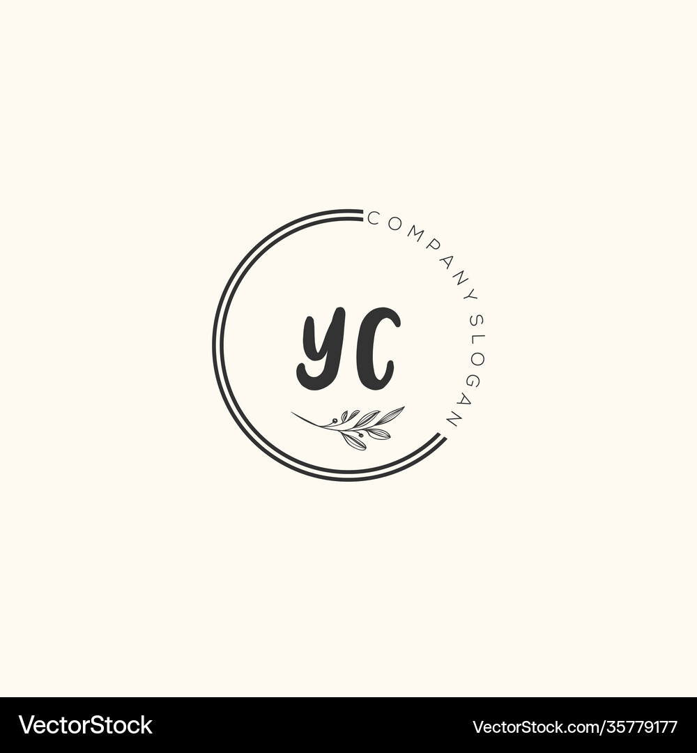 Yc beauty initial logo handwriting logo art Vector Image