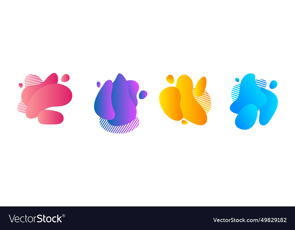 Abstract blotch shape liquid elements set Vector Image