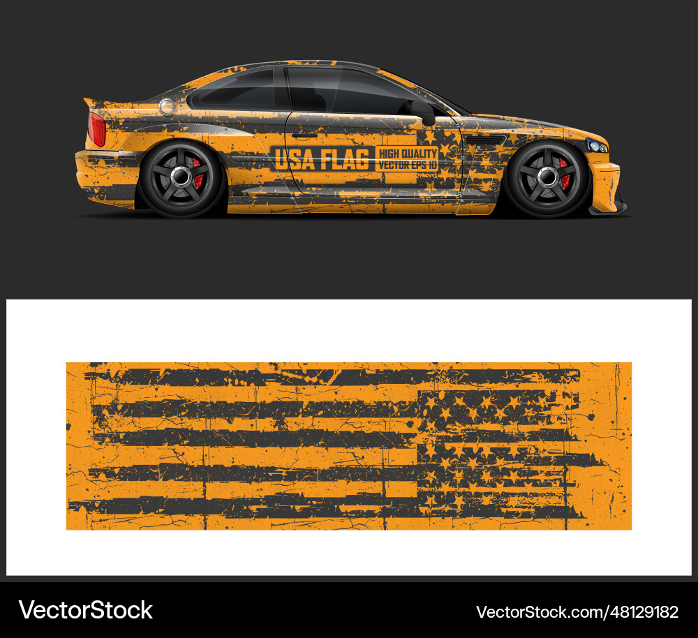 American flag half wraps design for business Vector Image