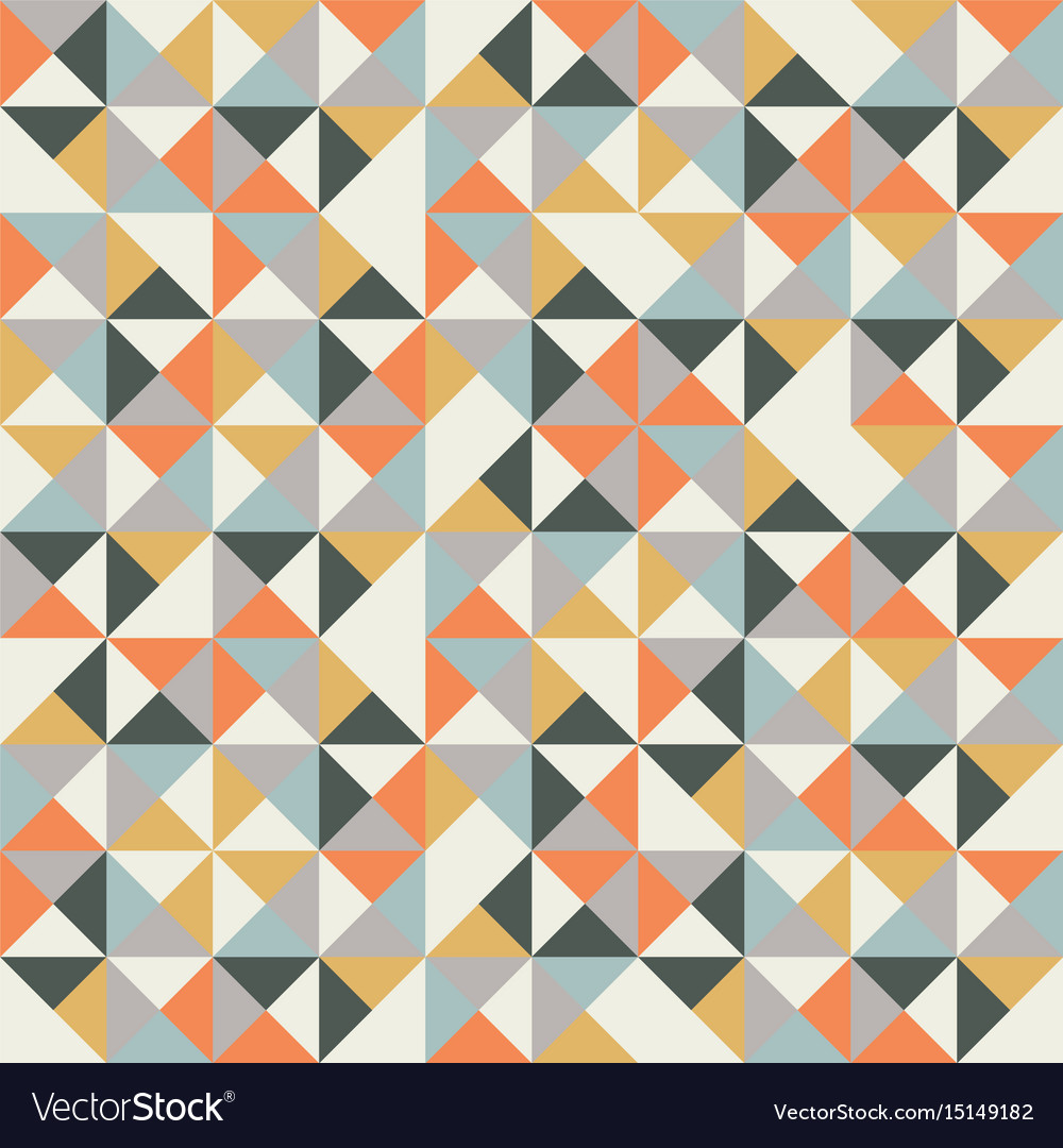 Colorful retro hipsters triangle seamless pattern Vector Image