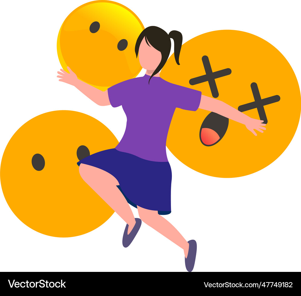 Girl is flying with joy Royalty Free Vector Image