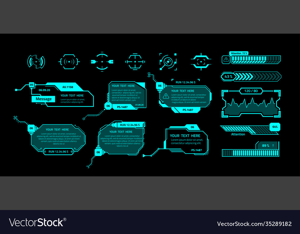 Hud banners futuristic interface elements Vector Image