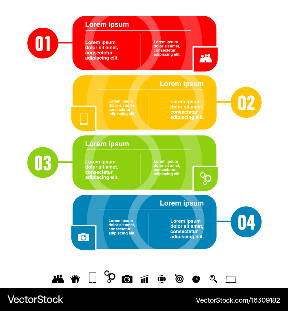 Infographic with icon in black color set Vector Image