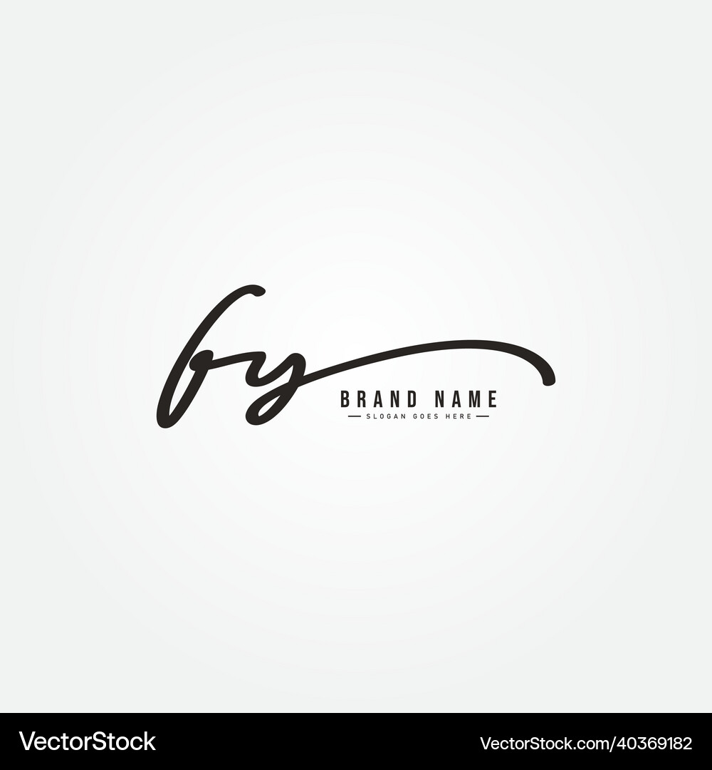 Initial letter fy logo - handwritten signature Vector Image