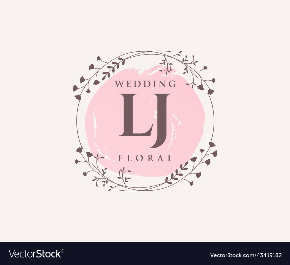 Lj initials letter wedding monogram logos Vector Image