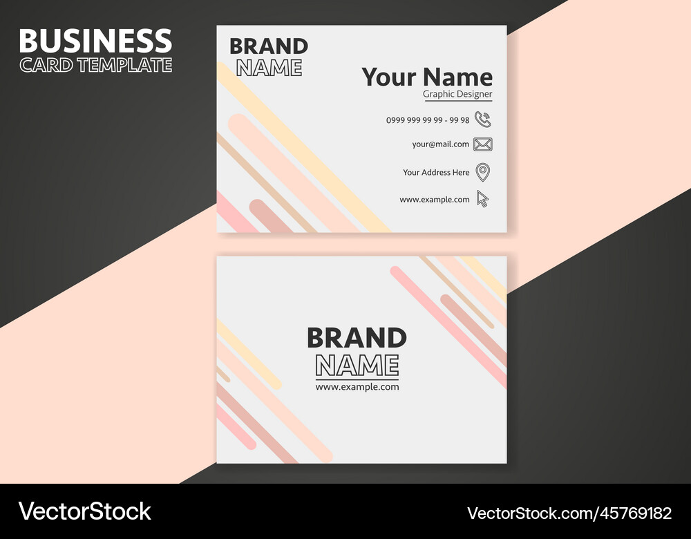 Modern business card template back and front busi Vector Image