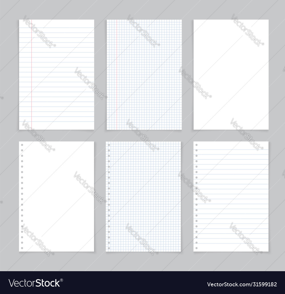 Paper sheet from notebook white page notepad Vector Image