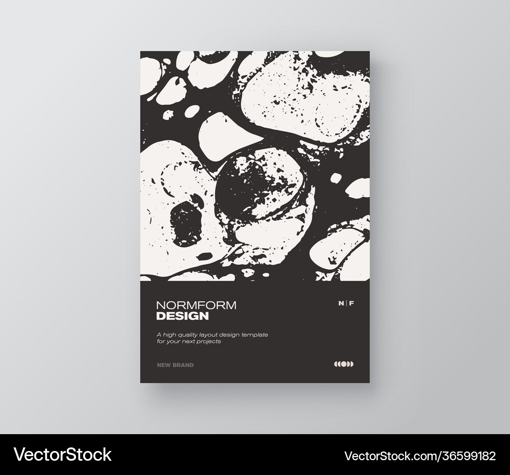 Postmodern poster mockup with liquid ornament Vector Image