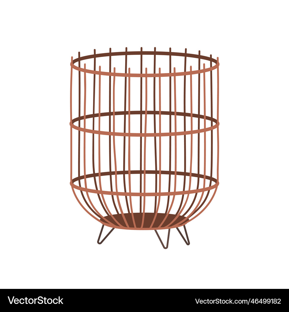 Rattan basket trendy home interior storage Vector Image