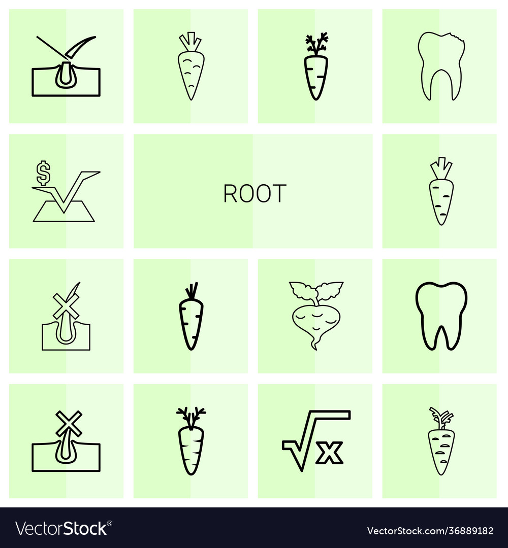 Root icons Royalty Free Vector Image - VectorStock