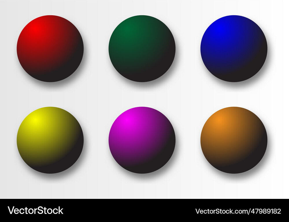Set of circle buttons full colour Royalty Free Vector Image