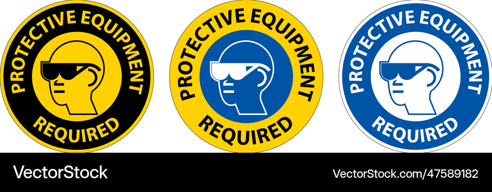 Symbol floor sign protective equipment required Vector Image