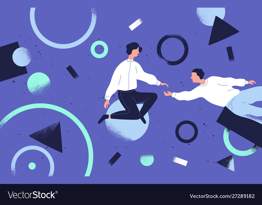 Teamwork and support flat Royalty Free Vector Image