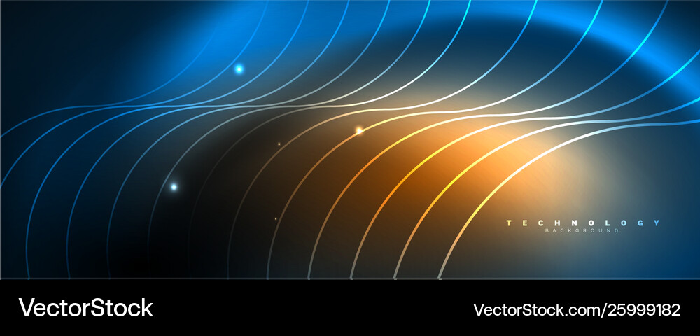 Trendy neon blue abstract design with waves Vector Image