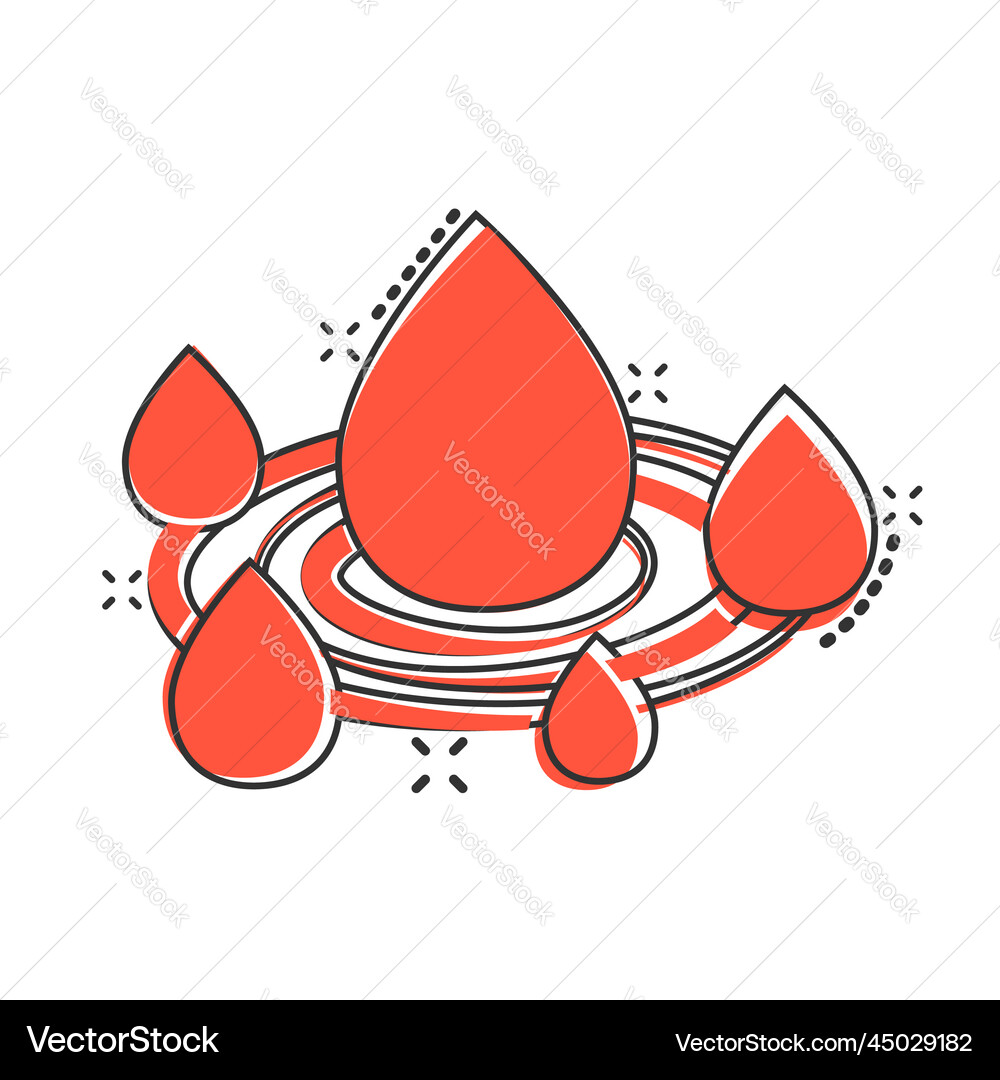Water drop icon in comic style blob cartoon Vector Image