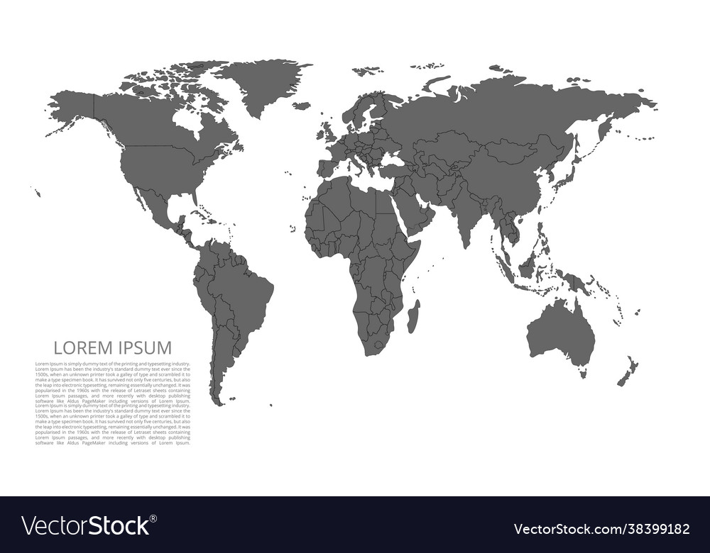 World map image a global map easy Royalty Free Vector Image
