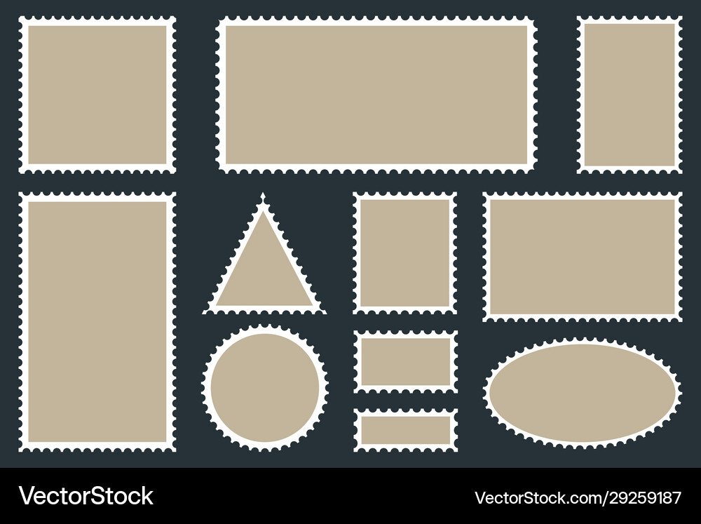 Blank postage stamps templates for your images Vector Image