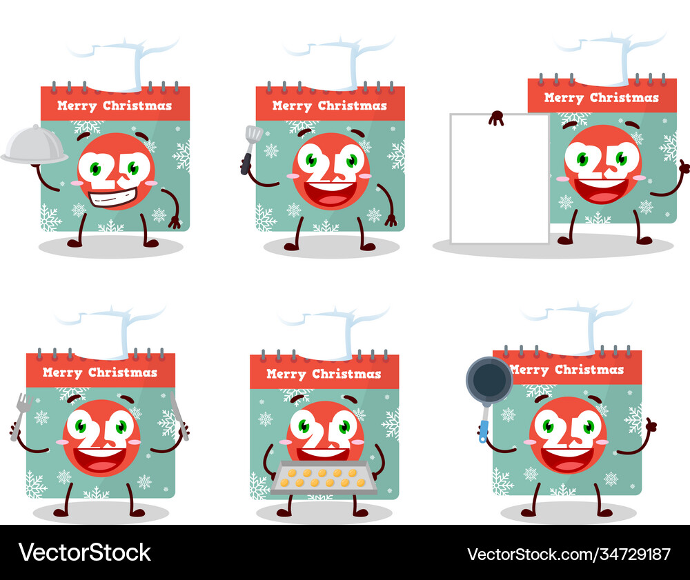 Cartoon character 25th december calendar Vector Image