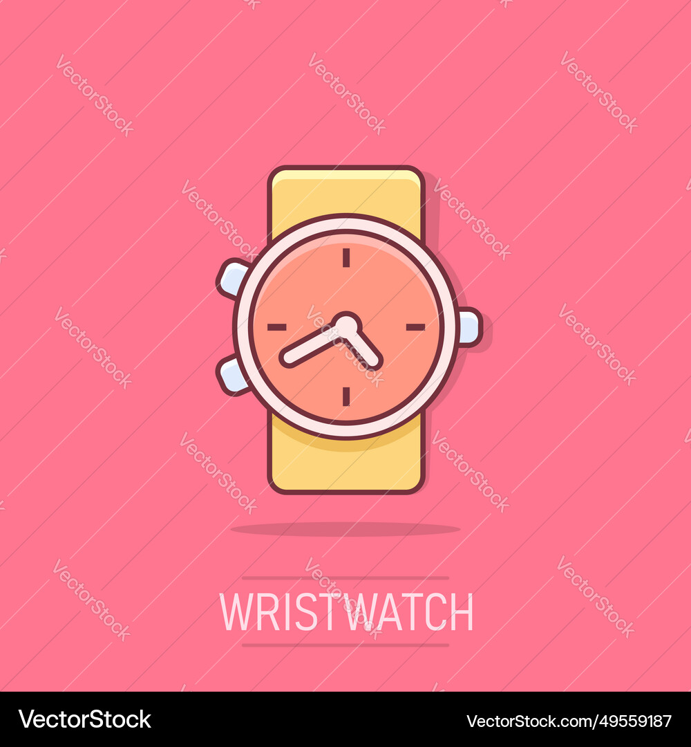 Cartoon watch icon in comic style clock sign Vector Image