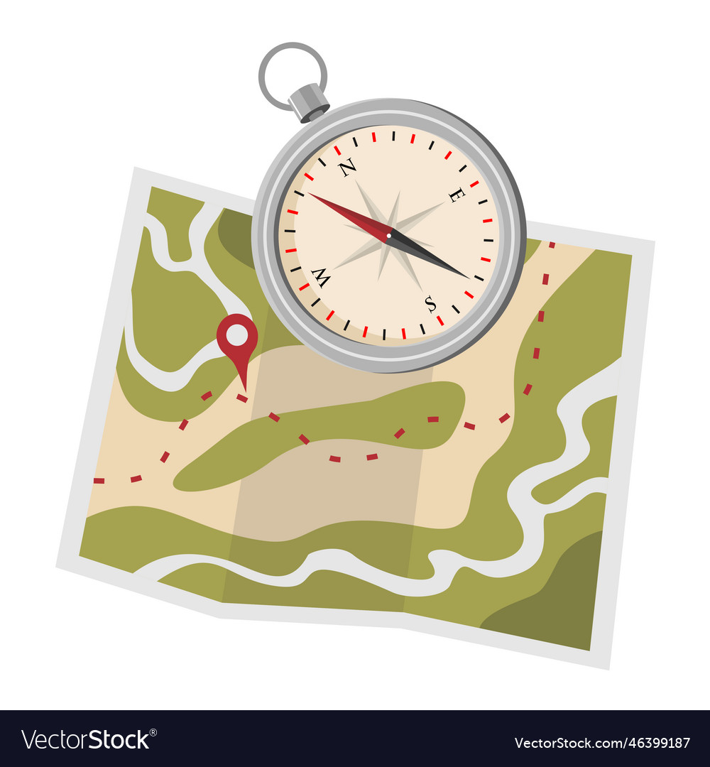 Compass map Royalty Free Vector Image - VectorStock