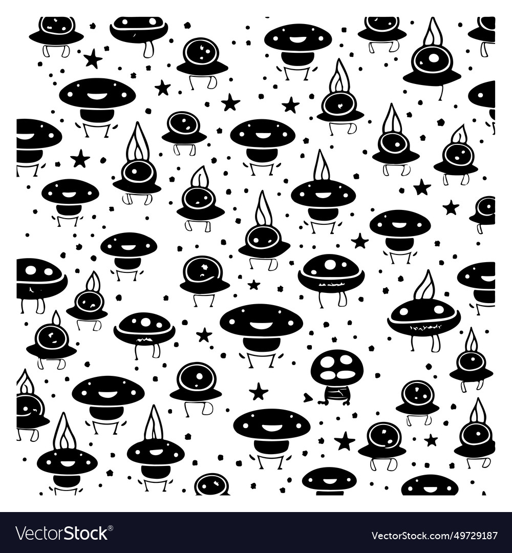 Doodle alien ufo space hand draw sketch Royalty Free Vector